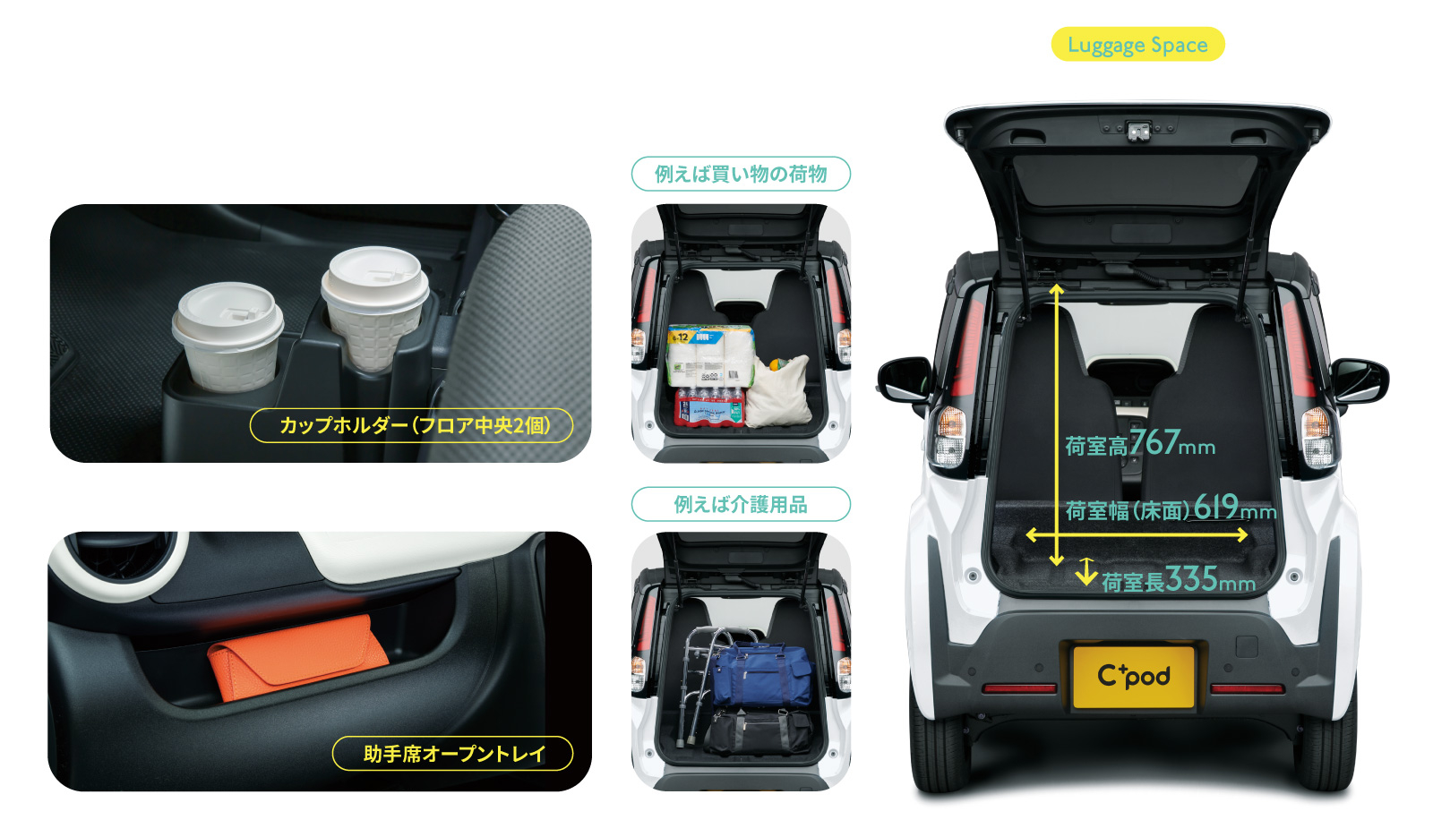 C+pod | サイズ＆スペース | ネッツトヨタ東九州株式会社